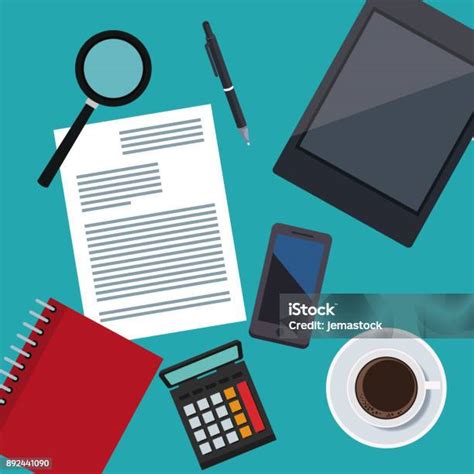 사무실 작업 Topview 경영자에 대한 스톡 벡터 아트 및 기타 이미지 경영자 계산기 금융 Istock