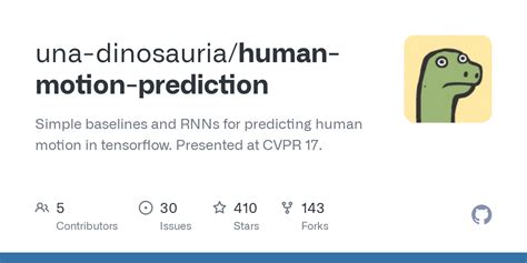 Github Una Dinosauriahuman Motion Prediction Simple Baselines And Rnns For Predicting Human