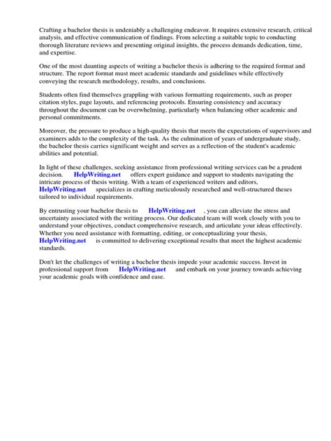 Bachelor Thesis Report Format Pdf Thesis