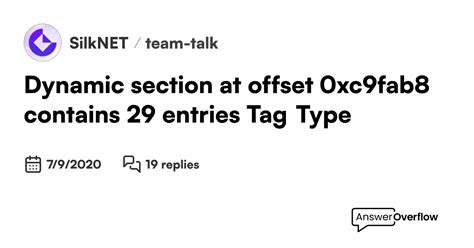 Dynamic Section At Offset 0xc9fab8 Contains 29 Entries Tag Type Namevalue 0x0000000000000001