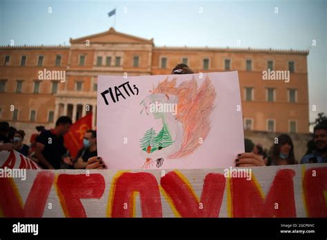 Athens Greece 09th Aug 2021 Enviromental Activists Protest In