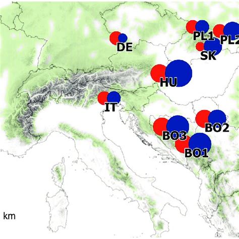 Location Of The Study Sites Indicating Within Stand Genetic Diversity