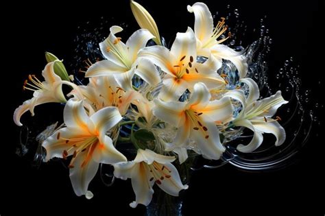 Dynamic Motion Blur Effect In A Photo Of A Lily Bouquet In Motion Premium Ai Generated Image