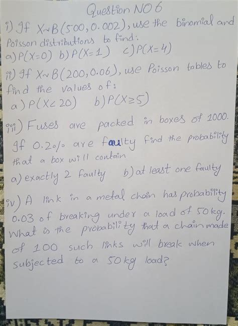 Solved Use The Poisson Distribution And Mention Each Step Chegg