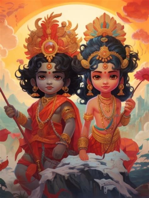 9 Ai Images That Explores The Legacy Of Luv Kush Ram And Sitas Twin Sons