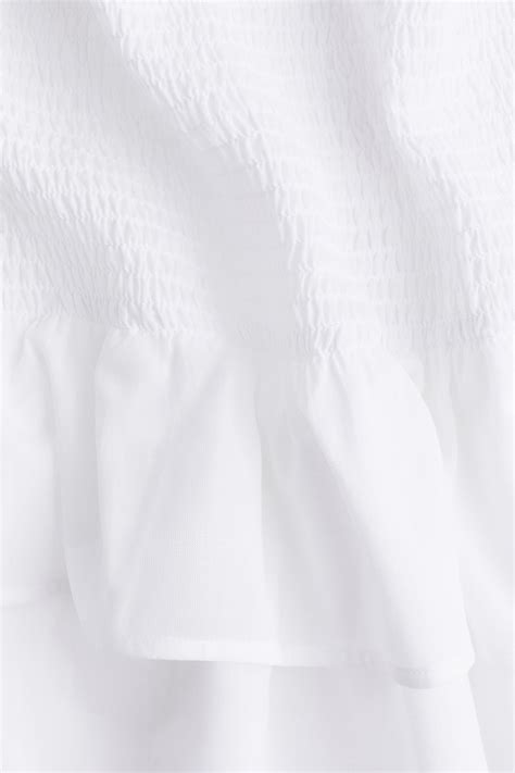 Smocked Waist Tiered Skirt White Ladies Handm Us