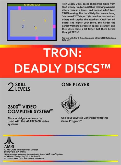 Tron Deadly Discs Boxarts For Atari 2600 The Video Games Museum