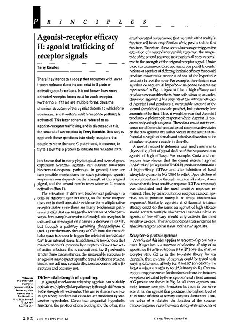 Pdf Agonist Receptor Efficacy Ii Agonist Trafficking Of Receptor Signals