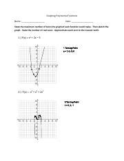 Graphing Polynomial Functions: Maximum Turns, Real Zeros, and | Course Hero
