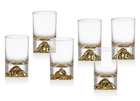 Gold Novo Set Of 6 Shot Glasses — The Doily Lady