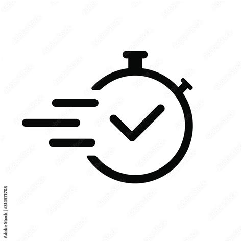 Time Icon Fast Time Symbol Isolated Vector Illustration Stock Vector