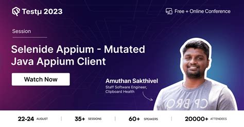 Conference Listen To Amuthan Sakthivel Join The Free Online Testµ Conference By Lambdatest