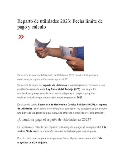 Reparto De Utilidades 2023 Pdf