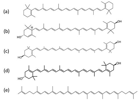 Examples Of Carotenoid Compounds Of Relevance To Human Health A Beta Download Scientific