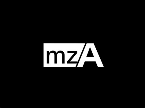 Mza Logo And Graphics Design Vector Art Icons Isolated On Black