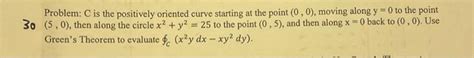 Solved Problem C Is The Positively Oriented Curve Starting