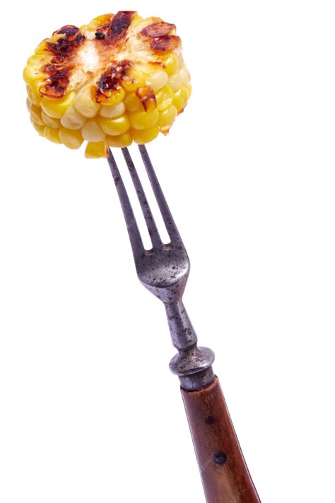 Premium Photo Grilled Slice Of Corn Cob With Stripes From A Grill On