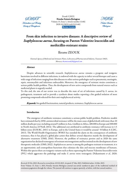 Pdf From Skin Infection To Invasive Diseases A Descriptive Review Of