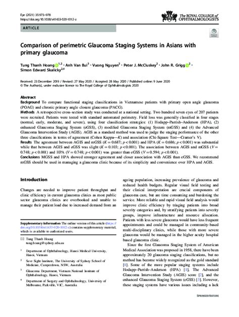 Pdf Comparison Of Perimetric Glaucoma Staging Systems In Asians With Primary Glaucoma Simon