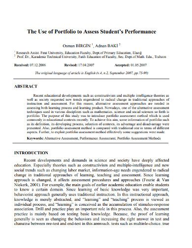 10 Portfolio Assessment Templates In Pdf Word