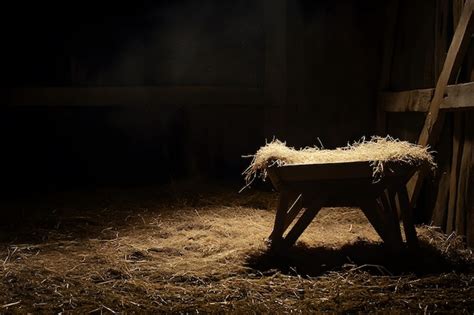 An Empty Manger With A Nativity Scene Concept Premium Ai Generated Image