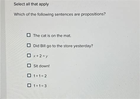 solved select all that applywhich of the following sentences