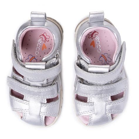 Ecco Mini Stride Sandal Silver Metallic