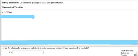 Solved Problem A Diffraction Grating Has Chegg