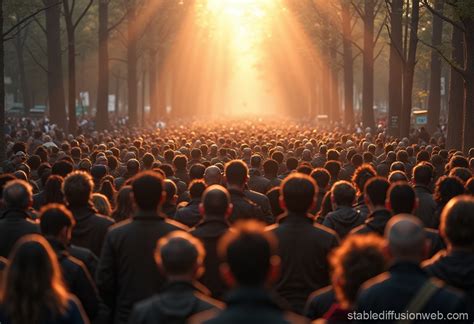 Diverse Crowd Gathering Stable Diffusion Online