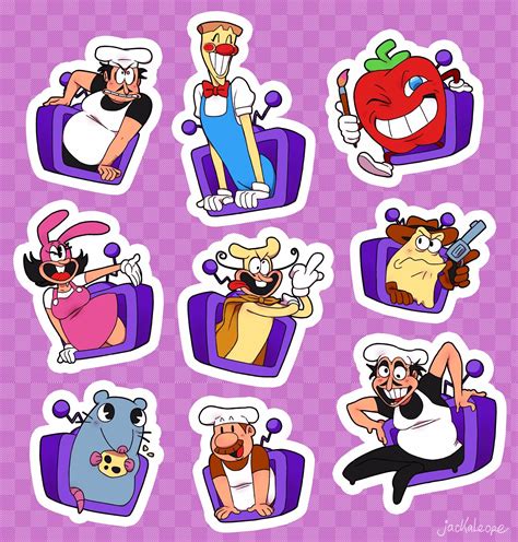 Pizza Tower Sticker Set Etsy UK