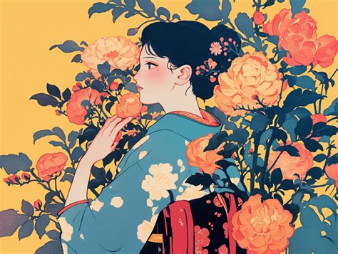 夢幻の横顔 美人画浮世絵｜イラスト・フリー素材なら「シンテリ」