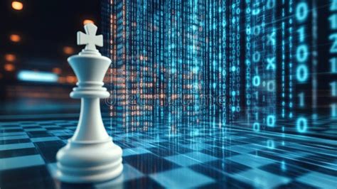 Leadership In The Digital Age White Chess King On A Checkered Board