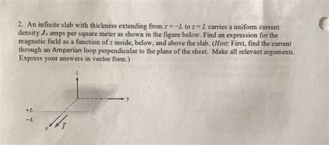 solved 2 an infinite slab with thickness extending from z