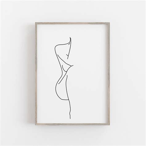 Woman Figure Drawing Female Figure Print Black White Poster Female