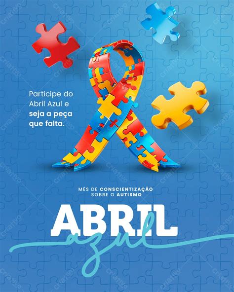 Abril Azul Mês De Conscientização Sobre O Autismo Psd Premium