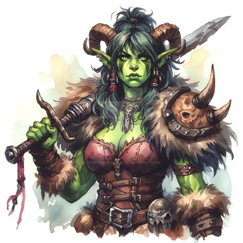 Barbarian Orc Warrior Woman Character Art 5 By Adoptablesaicraft On
