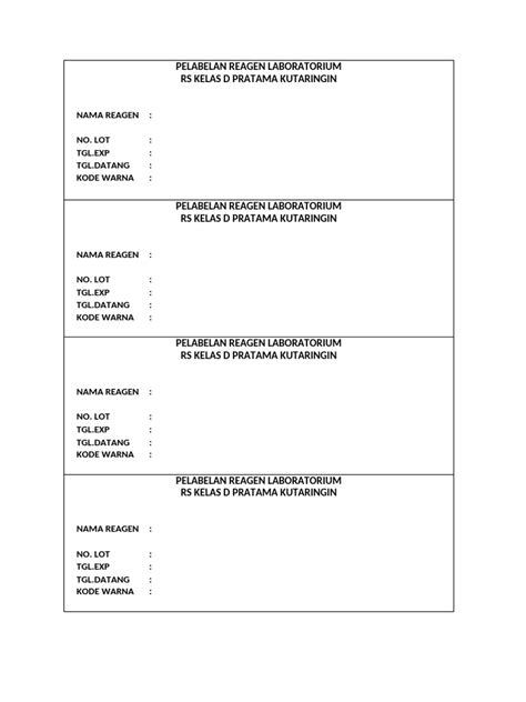 Pelabelan Reagen Laboratorium Pdf