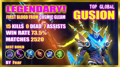 New Skin Gusion Cosmic Gleam Top Global 4 Gameplay By Fear ~ Mlbb