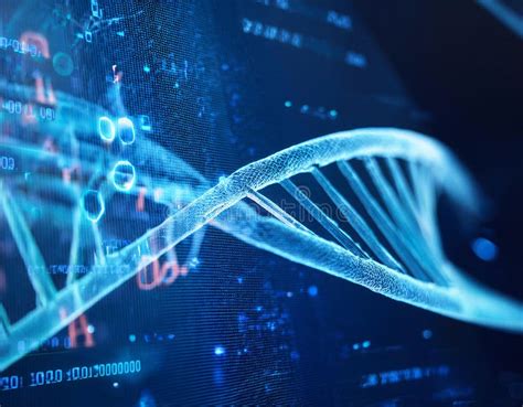 A Dna Double Helix Structure Superimposed On A Background Of Binary Code Stock Illustration