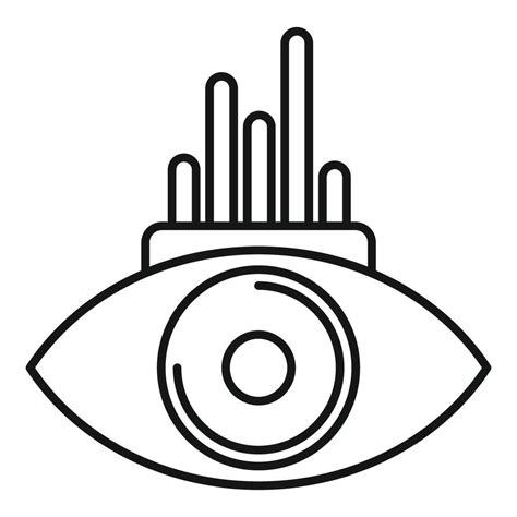 Human Eye Observing Growing Bar Chart Representing Business Analysis