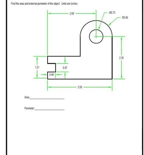 Solved Find The Area And External Perimeter Of The Object