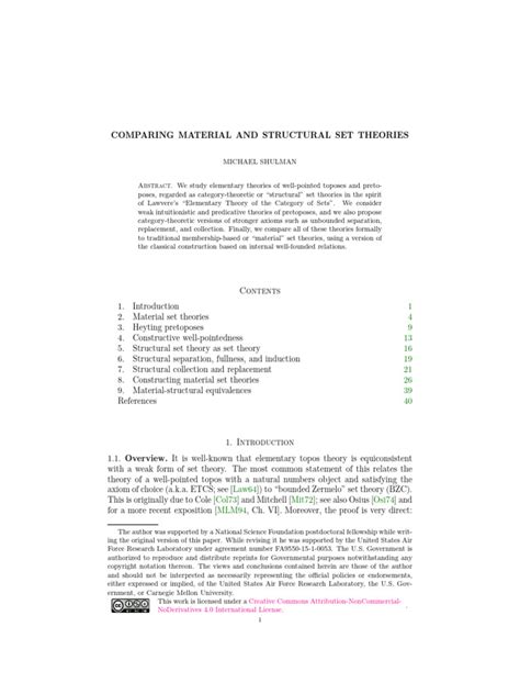 Comparison Between Material And Structural Set Theories Pdf