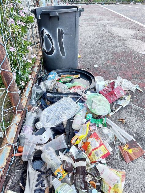 Perak Malaysia August 29 2022 Garbage In The Park Area Editorial