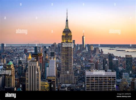View Of Midtown And Downtown Manhattan And Empire State Building From