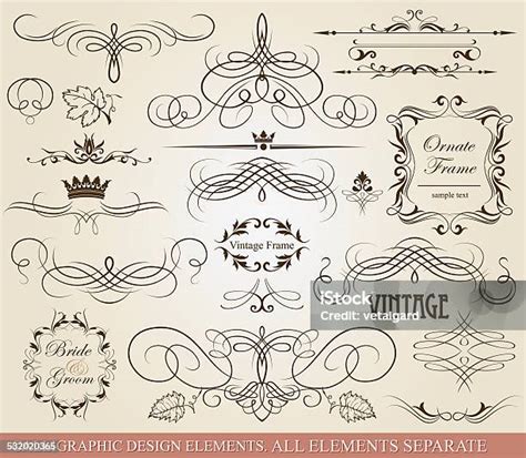Calligraphic 디자인 요소가 있습니다 2015년에 대한 스톡 벡터 아트 및 기타 이미지 2015년 눈금자 라벨