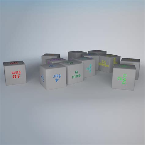 숫자 큐브 3D 모델 3 3ds fbx obj max unknown Free3D