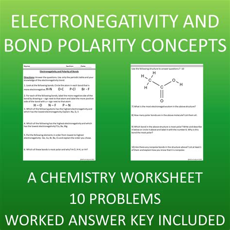 Electronegativity Worksheet Worksheets For Kindergarten