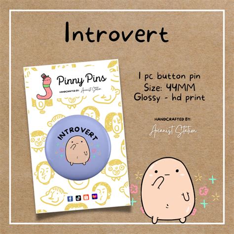 Introvert Witty Tagalog Button Pin Deco Funny Pins Shopee Philippines