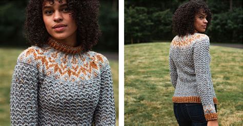 Colorwork Yoke Sweater Free Crochet Pattern Tcf