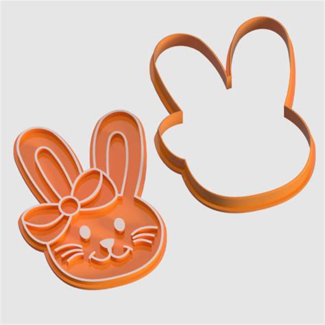 STL File Easter Bunny Cookie Cutter 3MF 3D Printing Model To